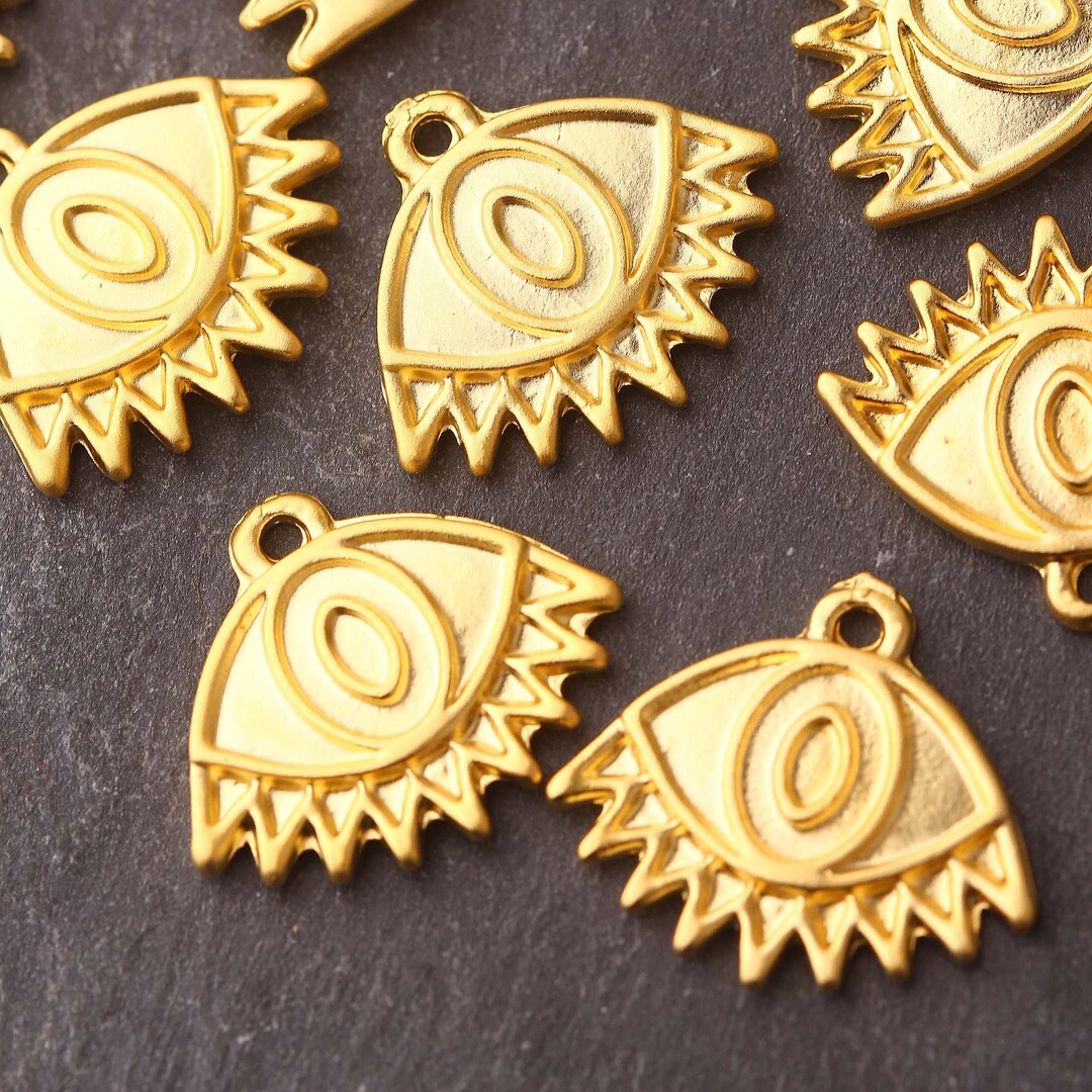 Gold Plated Eye Charms, Evil Eye Charms, All Seeing Eye, Eye Pendants ...