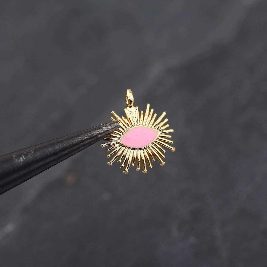 Enamel Eye Charms, Long Lash Eye Charms, Mini Eye Charms, 2 Pieces ...