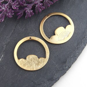 Gold, Round Lotus Flower Cut Out Ring Pendant, 2 Pieces // GP-512 - Etsy