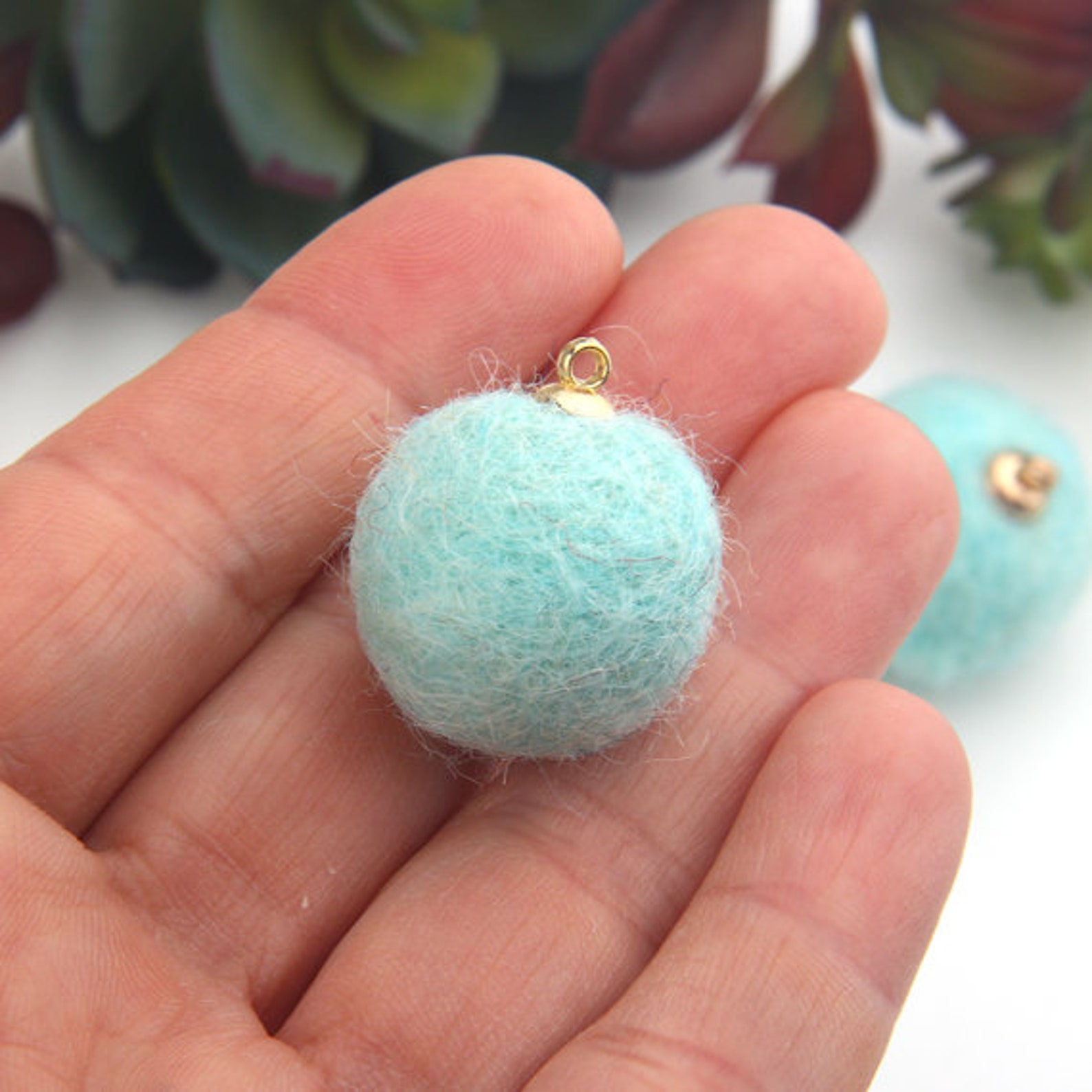 Baby Blue Felt Ball Charms Felt Charms Felt Pompoms 22mm | Etsy