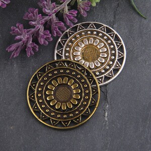 Silver, Tribal Sun Disc Pendant, Sun Disc, Disc Pendant, 1 Piece // SP ...