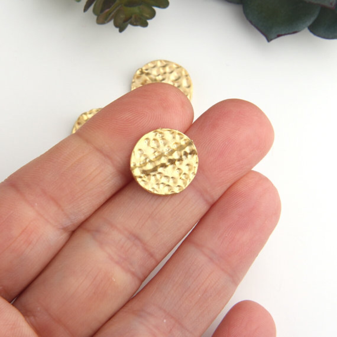Gold Hammered Flat Round Disc Bead Flat Disc Bead 22K Matte - Etsy