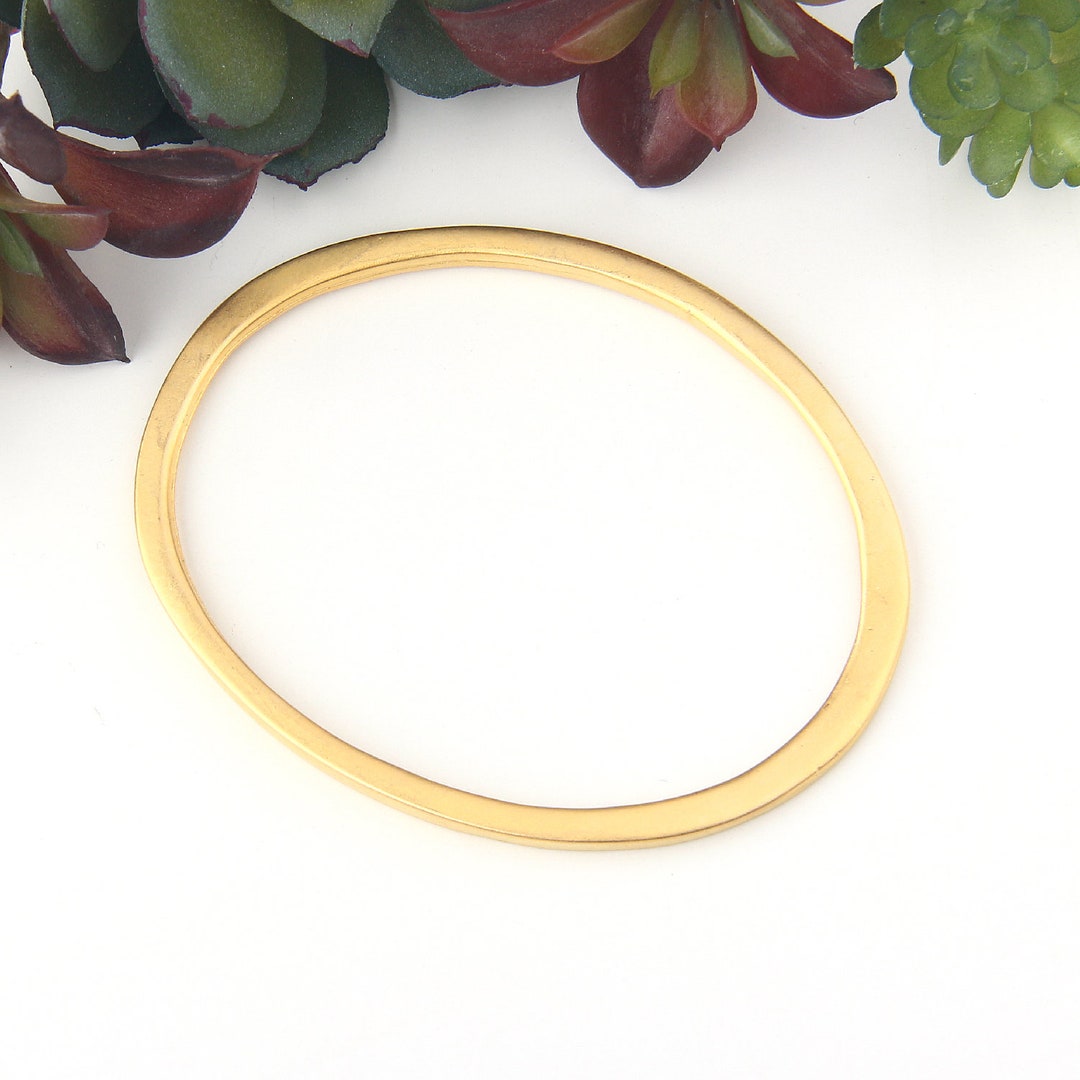 1 Large Oval Gold Pendant Connector, Oval Link, Link Connector, Focal ...