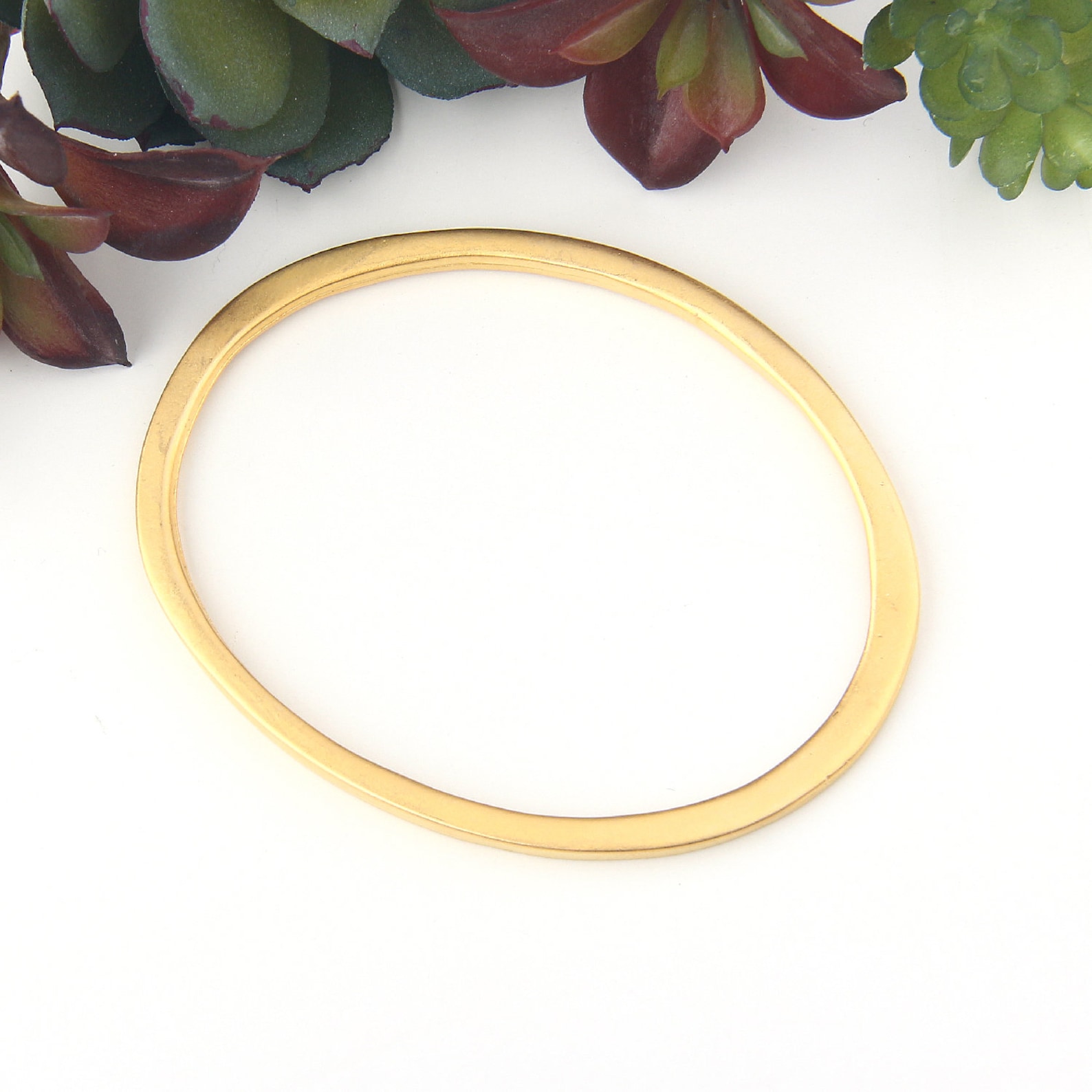 1 Large Oval Gold Pendant Connector, Oval Link, Link Connector, Focal ...