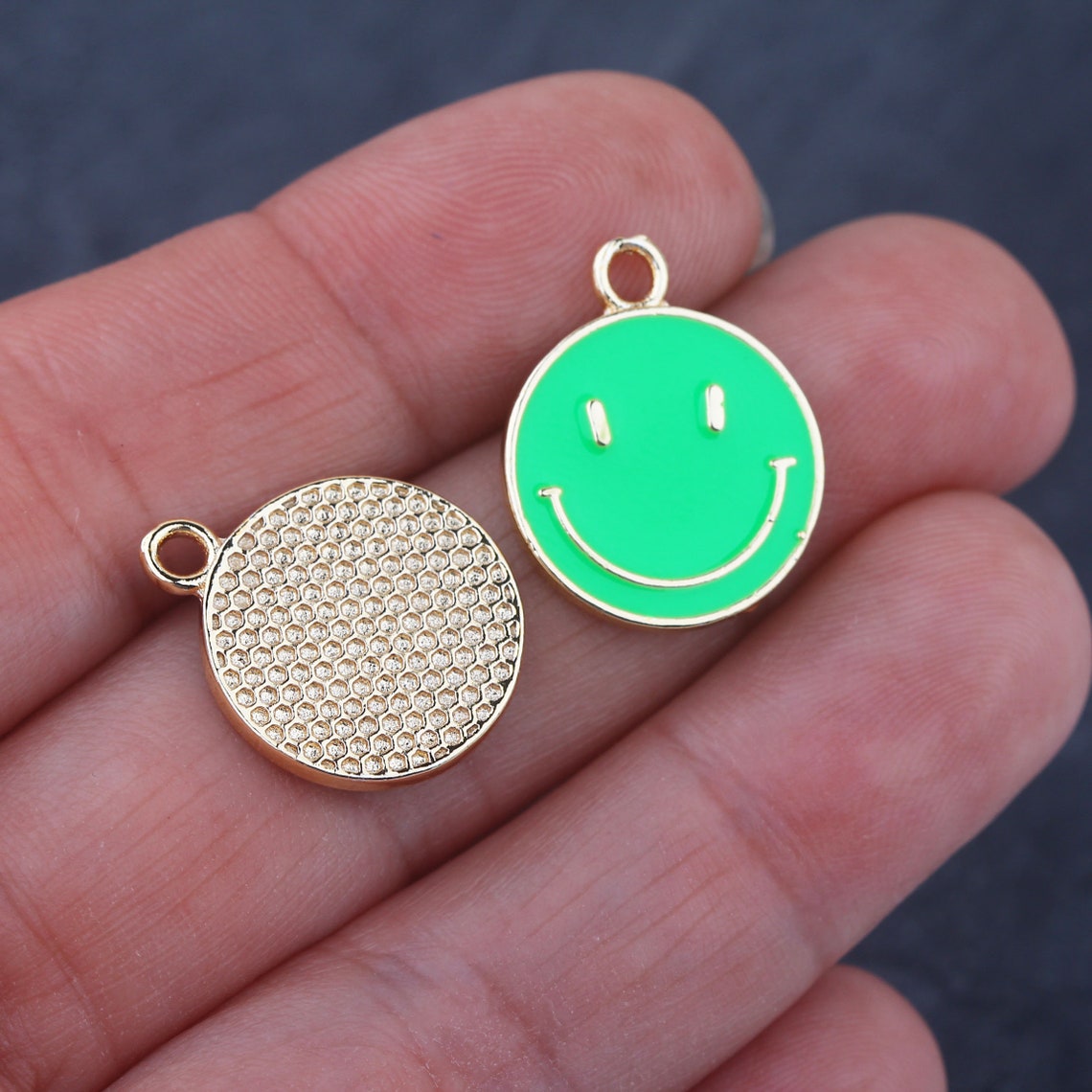 Enamel Smiley Charms Smiley Face Pendants Enamel Happy Face | Etsy