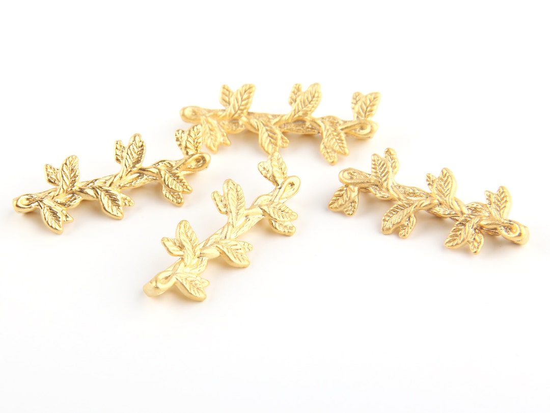 Floral / Leaf Strand Separator Connector, 7 Hole, 22k Matte Gold Plated ...