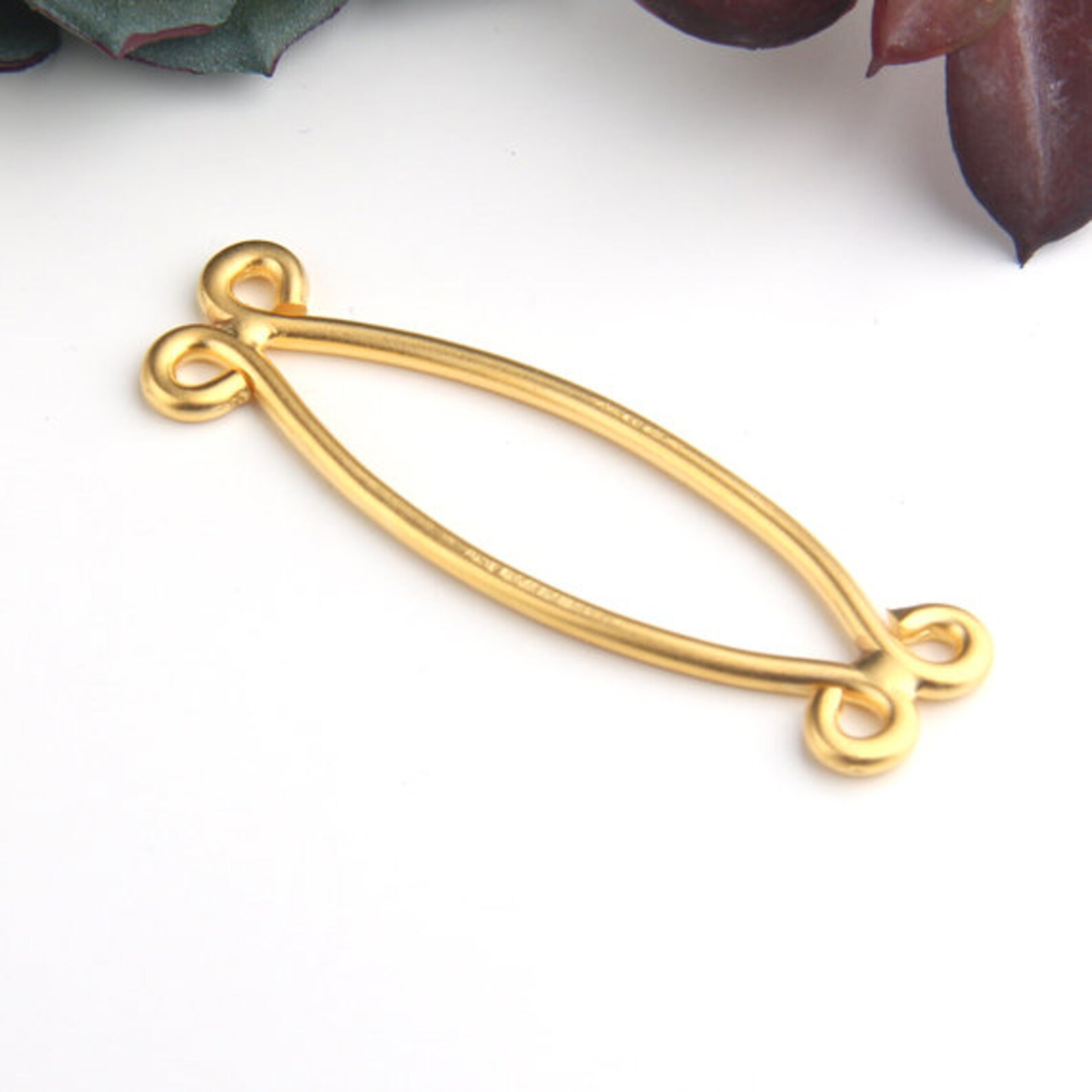 Curved Brass Connector Curved Connector Link 22k Matte Gold - Etsy
