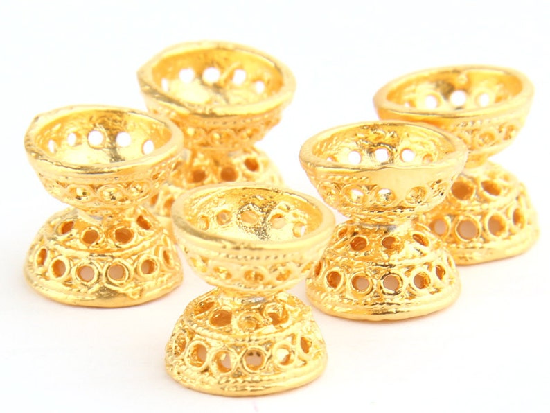 Bali Style Double Bead End Caps, 5 Pieces //GF-120 - Etsy