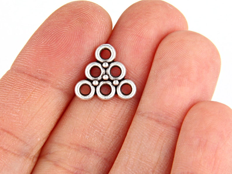 Mini Triangle Connector Link Matte Silver Plated 10 Pieces - Etsy