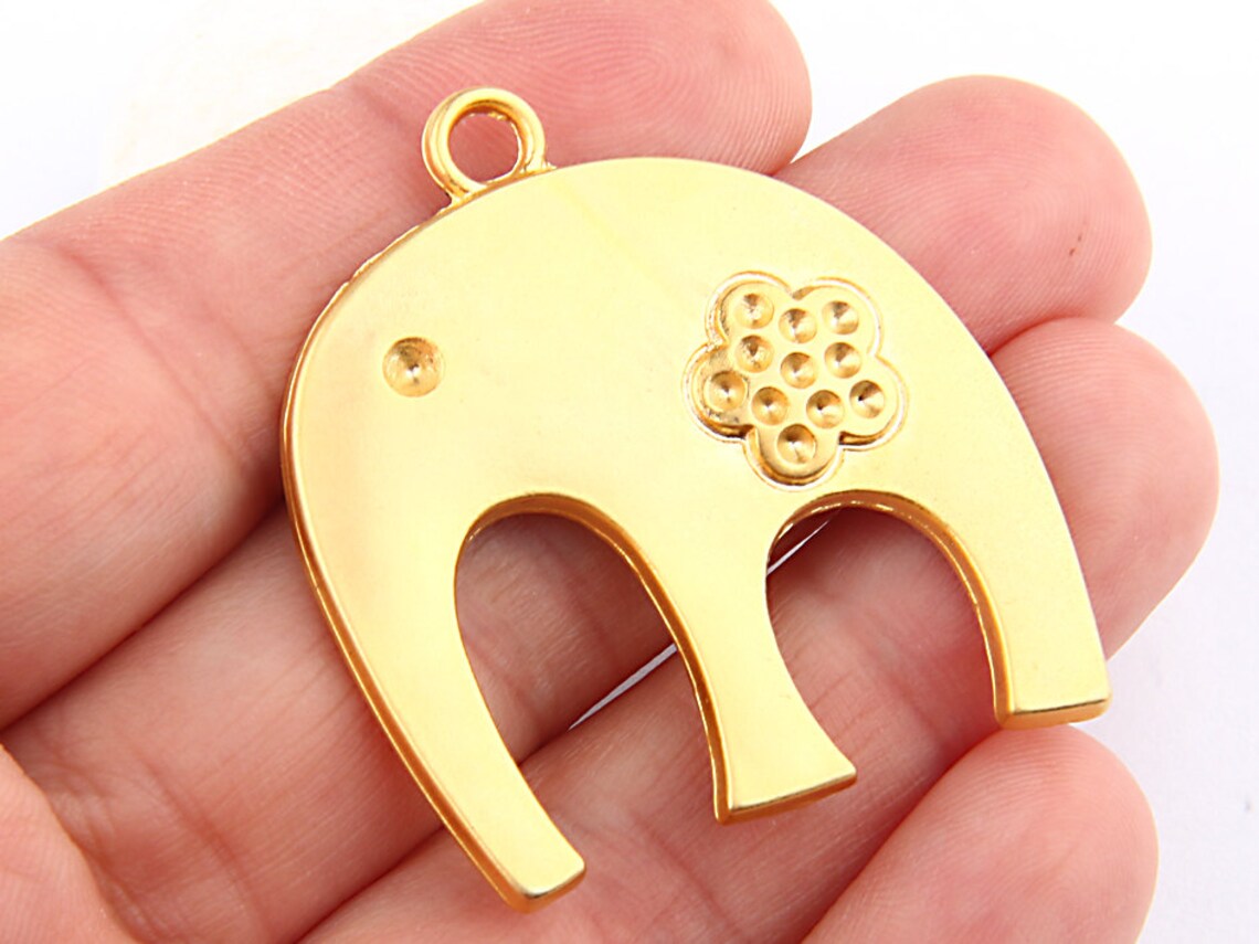 Gold Elephant Pendant22k Gold Plated 1 piece // GPP-305 | Etsy