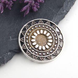 Silver, Tribal Sun Disc Pendant, Sun Disc, Disc Pendant, 1 Piece // SP ...