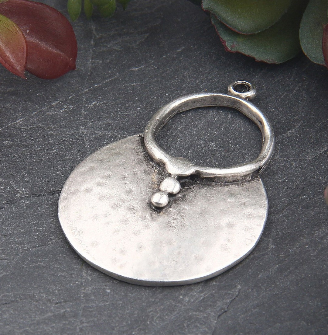 1 Silver Semi Circle Tribal Loop Pendant Jewelry Supplies - Etsy