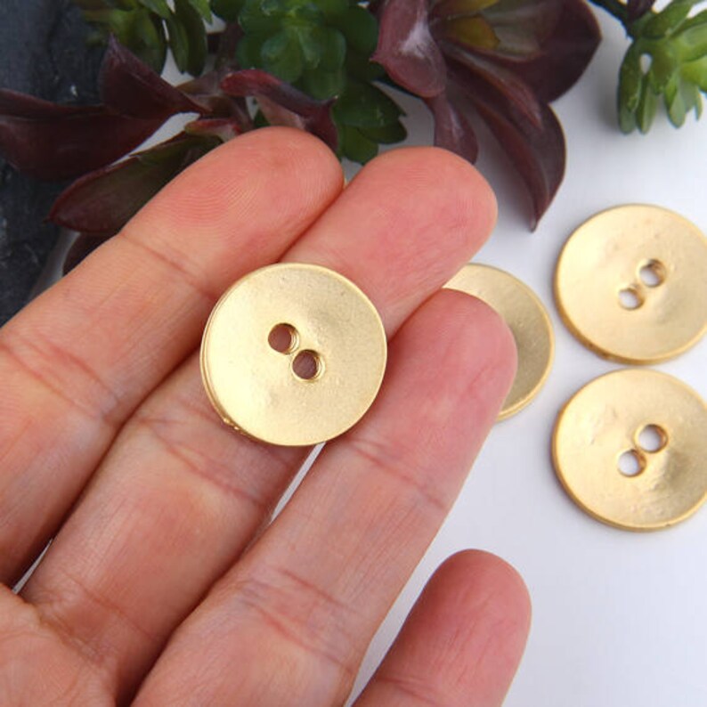 Button Beads 22k Matte Gold Button Beads Metal Button Beads | Etsy