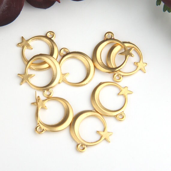 Gold Moon and Star Charms Gold Moon Charms Gold Star Charms | Etsy