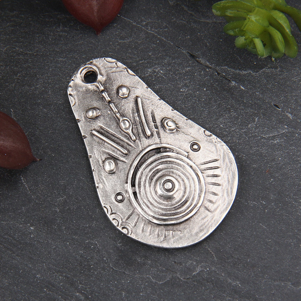 1 Silver Ethnic African Pattern Focal Pendant Tribal Pendant - Etsy