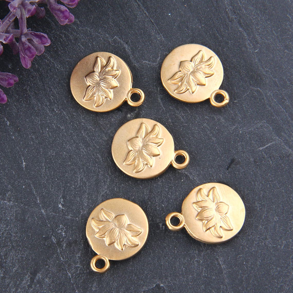 Gold Lotus Flower Charms Flower Charms Lotus Charms Gold - Etsy