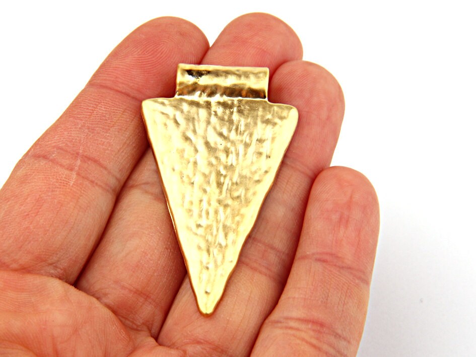 Triangle Textured Bail Pendant Geometric Pendant Minimalist | Etsy