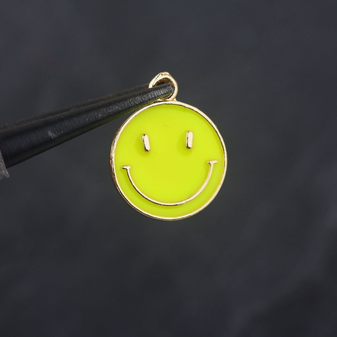 Enamel Smiley Charms, Smiley Face Pendants, Enamel Happy Face Pendants ...