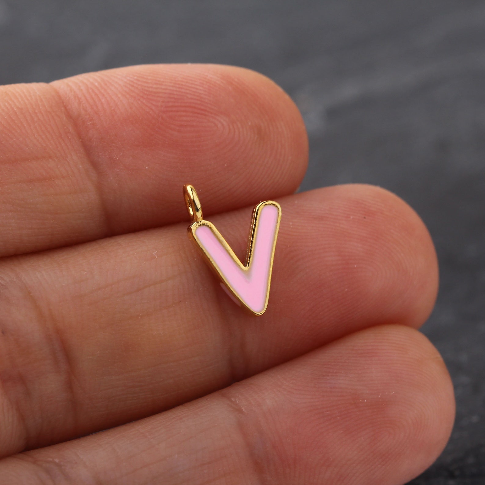 1 Letter V Charm, Enamel Letter Charms, Enamel Alphabet Charms, Letter ...