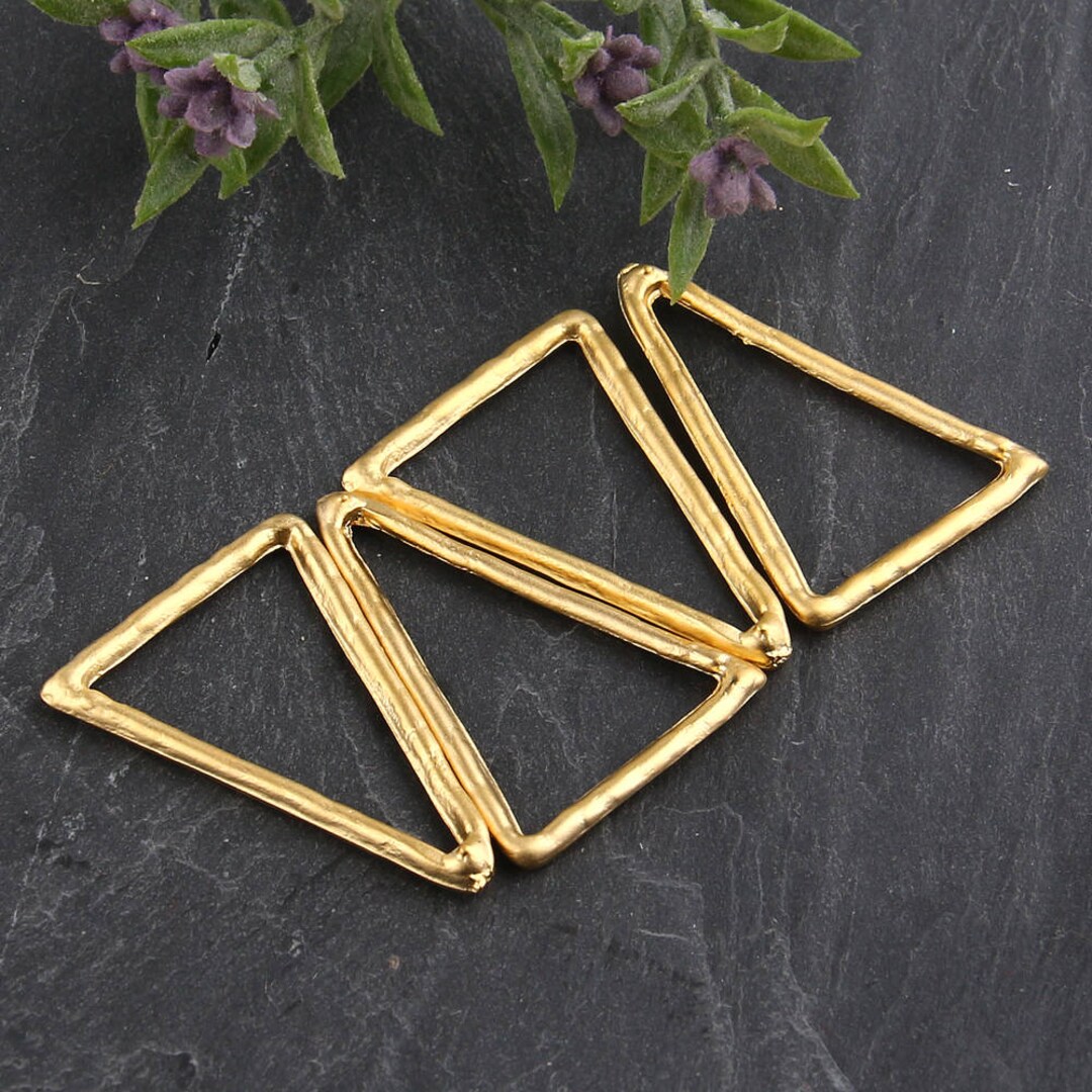 Gold, Triangle Connector Pendant, Geometric Link, Minimalist Pendant ...