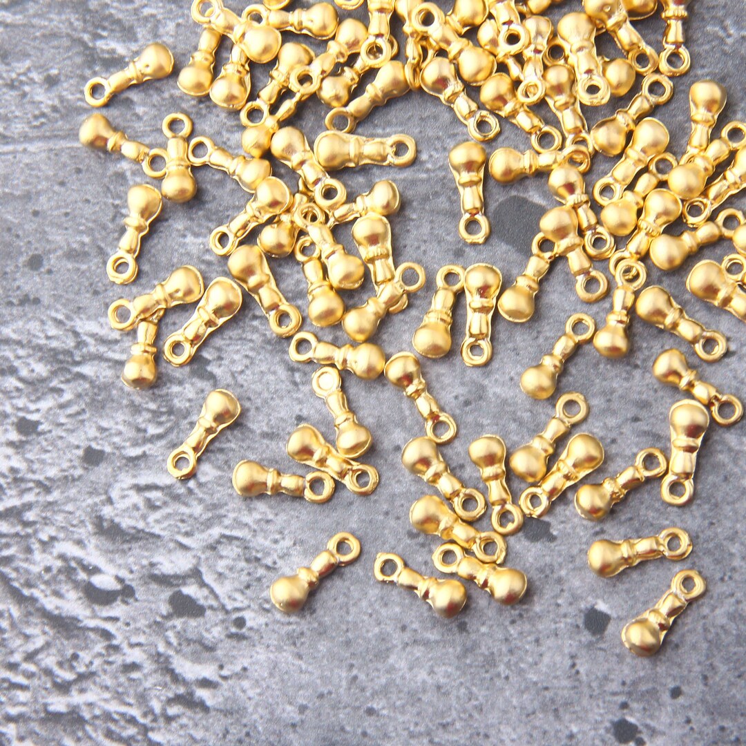 Gold Mini Drop Charms, Mini Dangle Charms, Mini Bracelet Charms, Charm ...