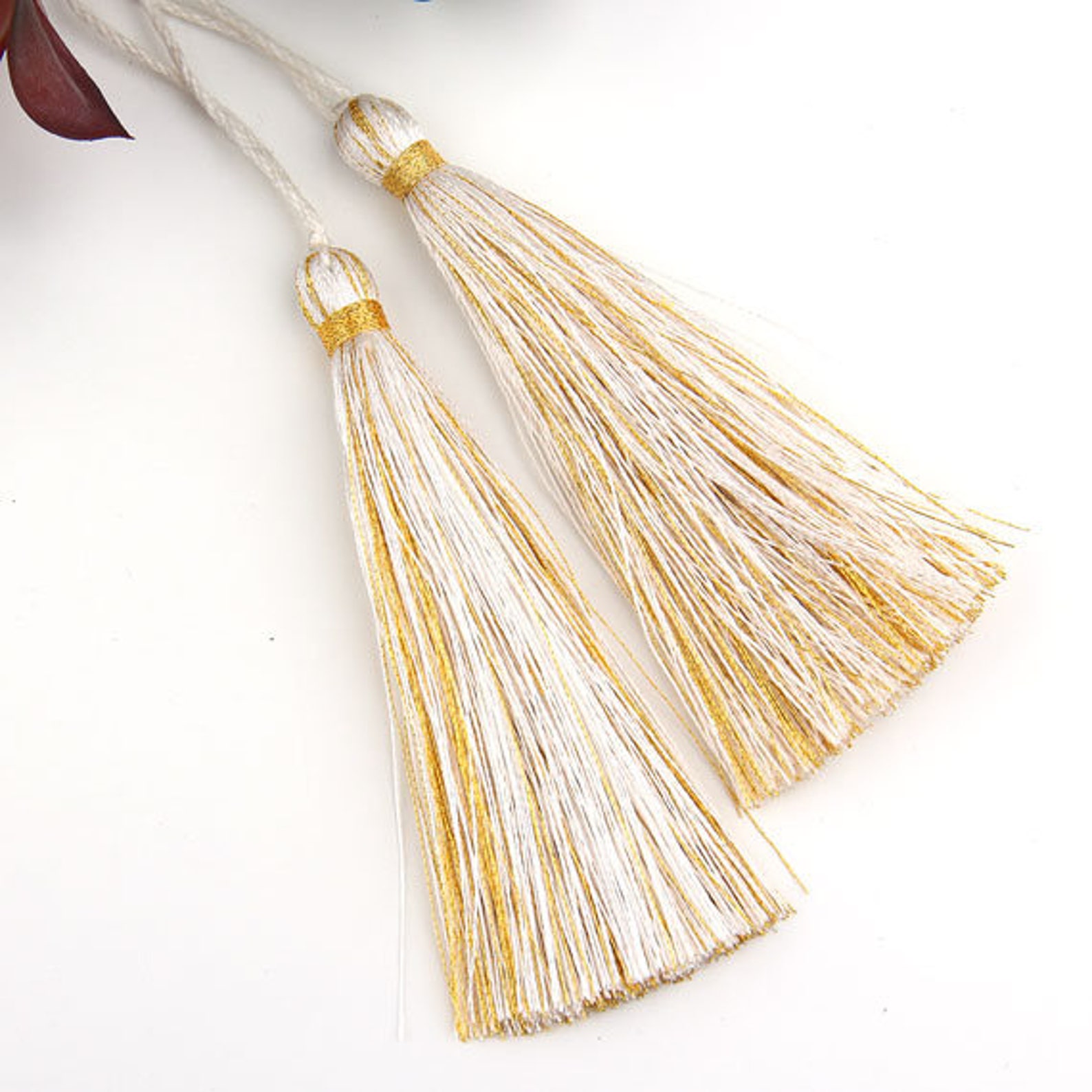 Silky Threat Metallic Gold Tassels Boho Tassels Meditation | Etsy