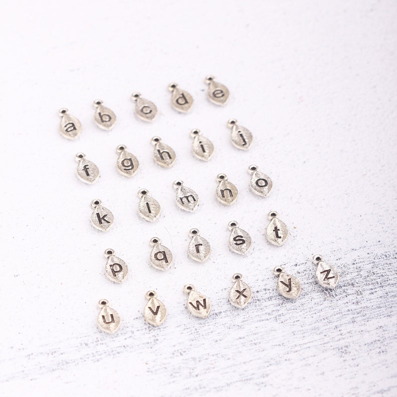 Pewter Alphabet Charms Mini Letter Charms Letter Initial - Etsy
