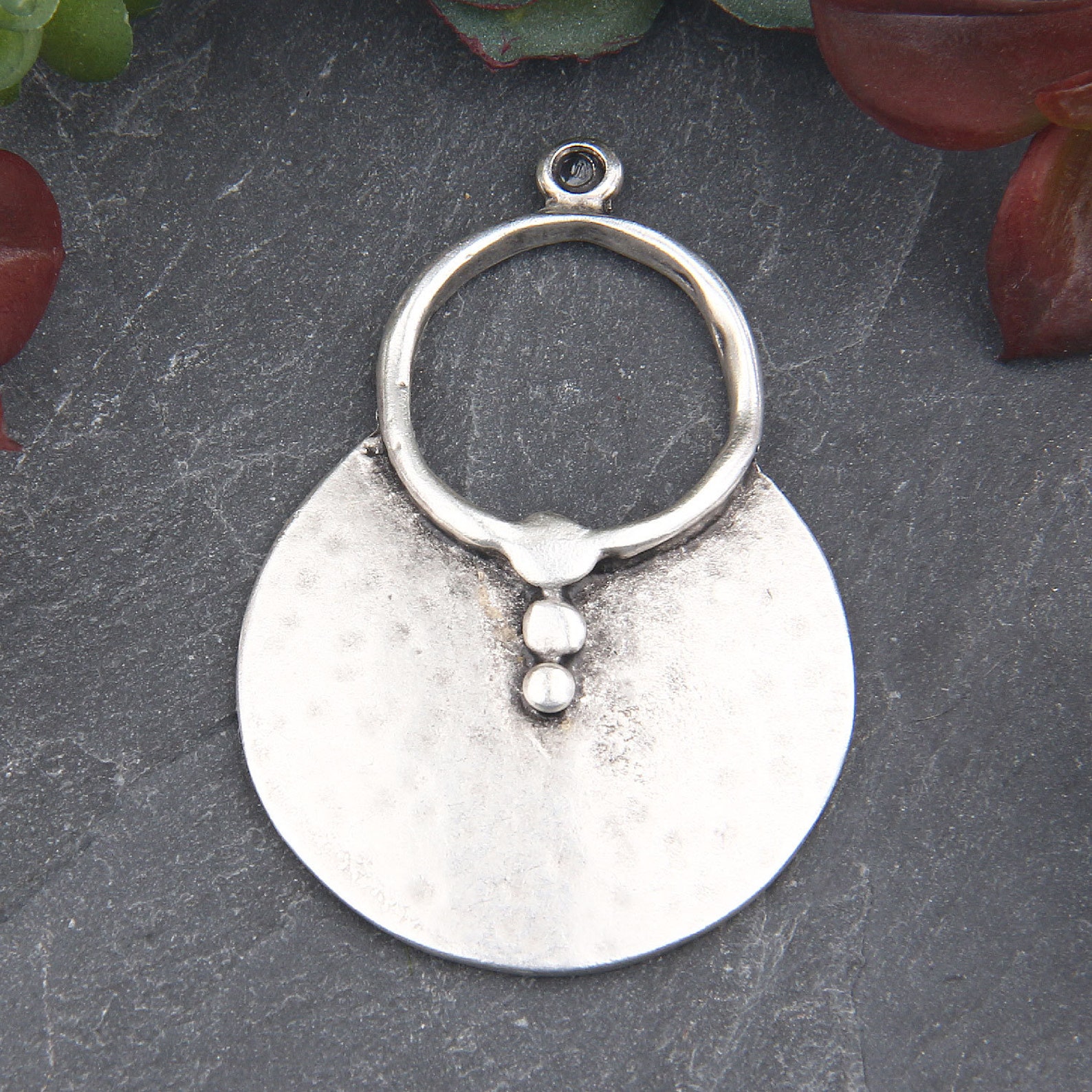 1 Silver Semi Circle Tribal Loop Pendant Jewelry Supplies | Etsy