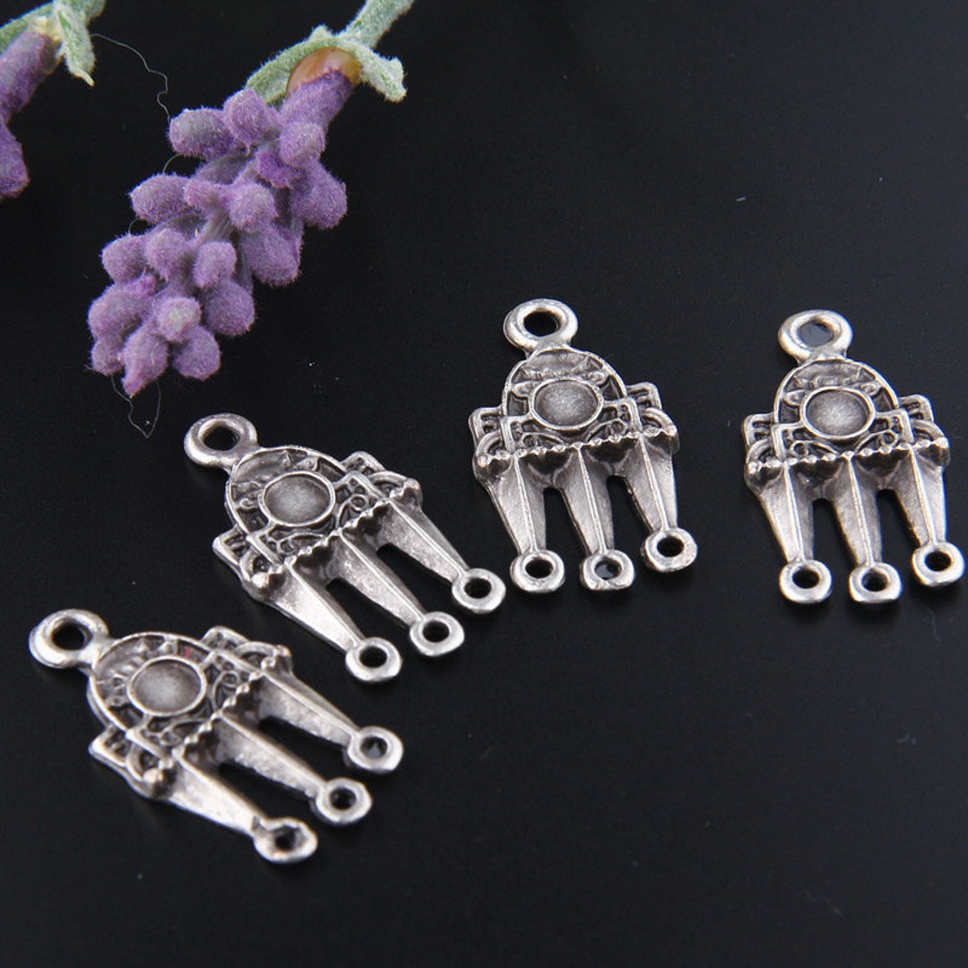 Triple Loop Connector, Tribal Multi Loop Link, Antique Silver Plated, 4 ...