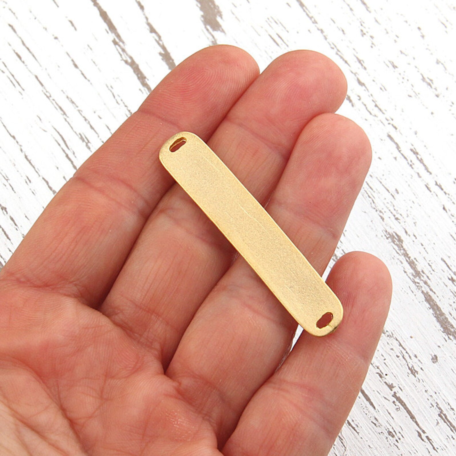Flat Bar Connector, Flat Bar Link, Gold Plated, 2 Pieces // GC-418 - Etsy