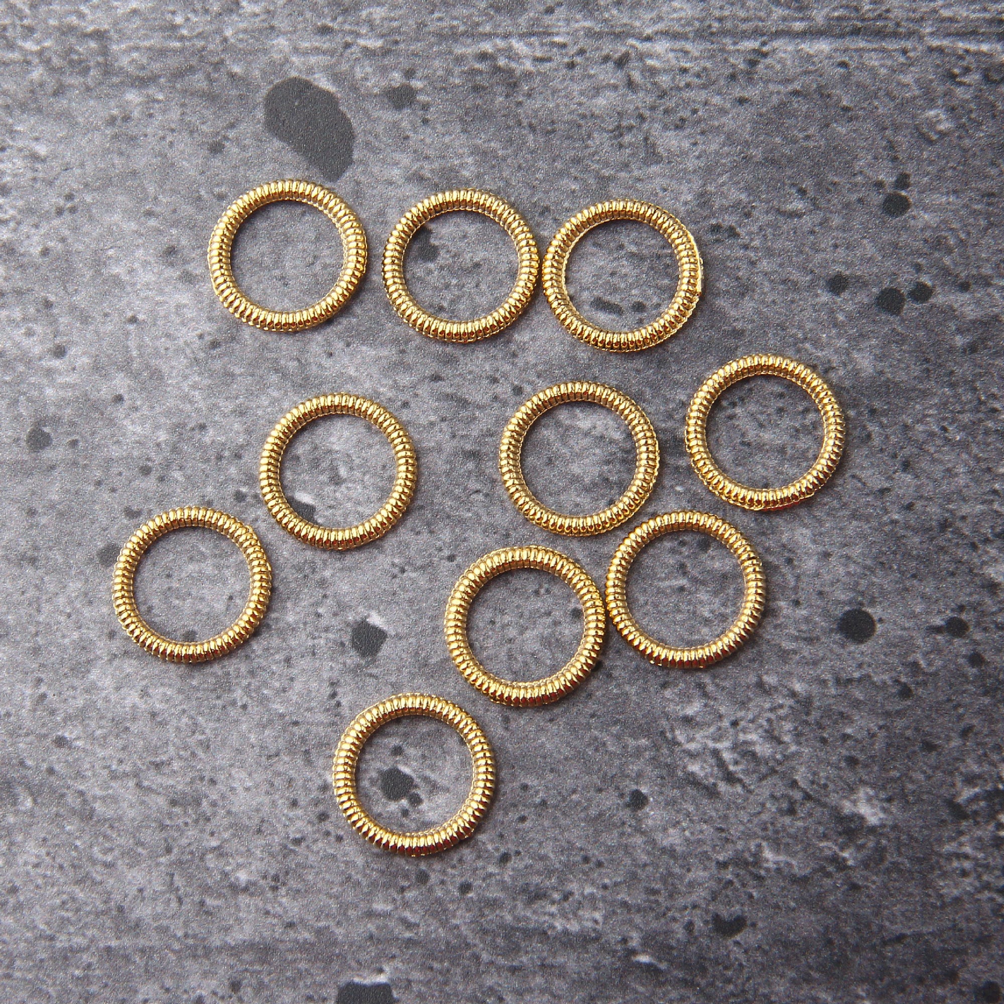 Closed Jump Ring Textured Jump Rings 13mm Jump Ring Gold - Etsy