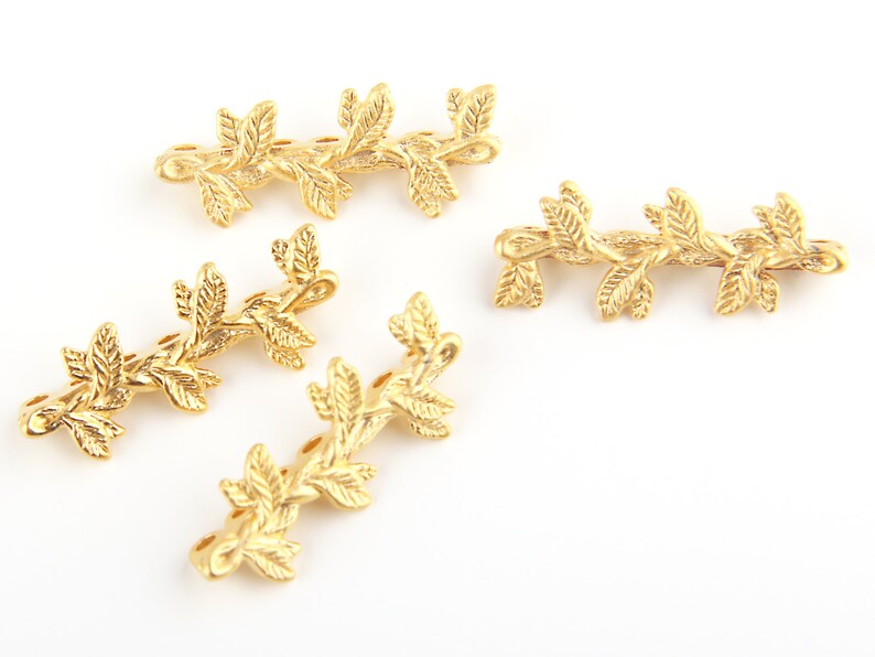 Floral / Leaf Strand Separator Connector 7 Hole 22k Matte - Etsy