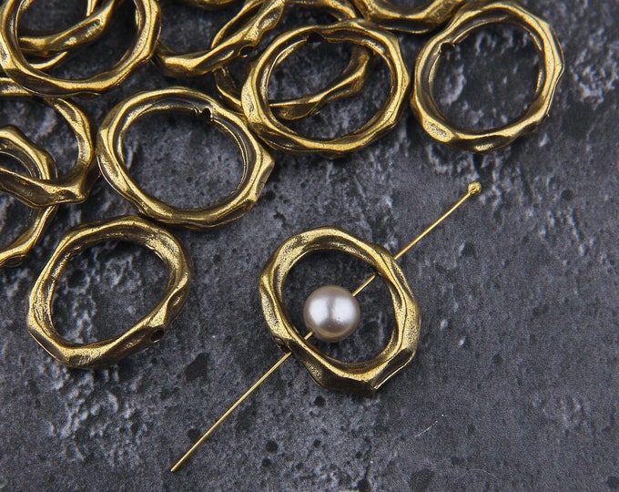 Oval Bead Frames, Bronze Frame Beads, Bronze Bead Spacer, Bead Frames ...