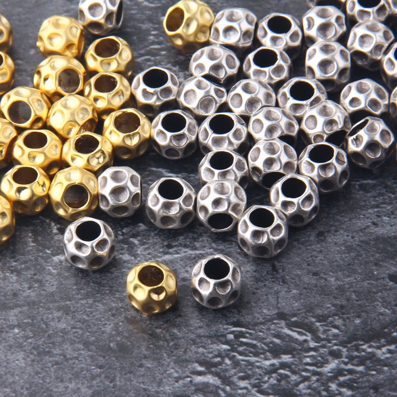 Gold Spongy Beads Sponge Bead Sliders Slider Beads Bracelet | Etsy