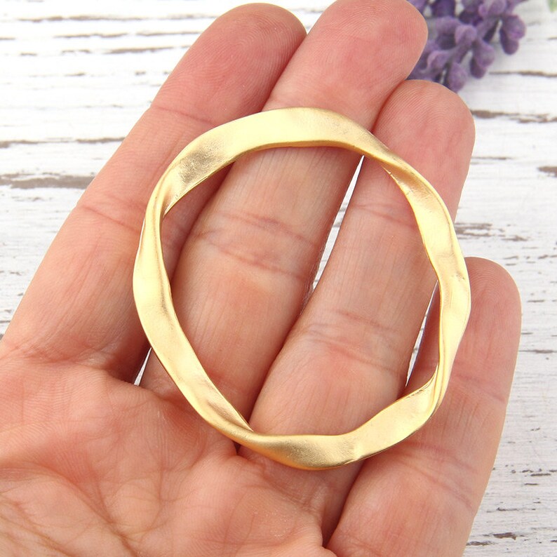 Large Twisted Oval Pendant Connector Gold Loop Loop Pendant | Etsy