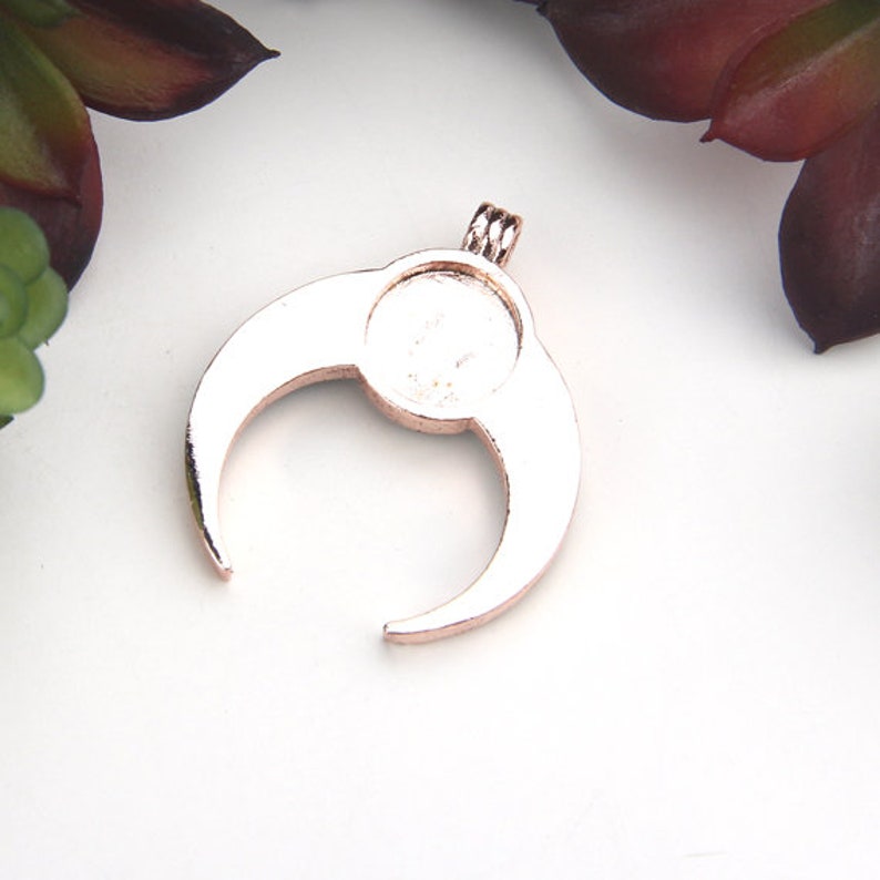 Navy/rose Gold, Enameled Evil Eye Crescent, Moon Charms Pendant, 1 ...