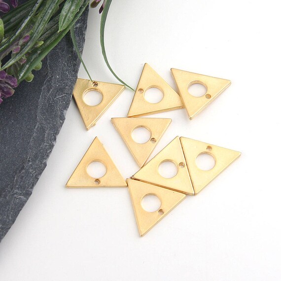 Gold Mini Triangle Charms Triangle Dangles Geometric | Etsy
