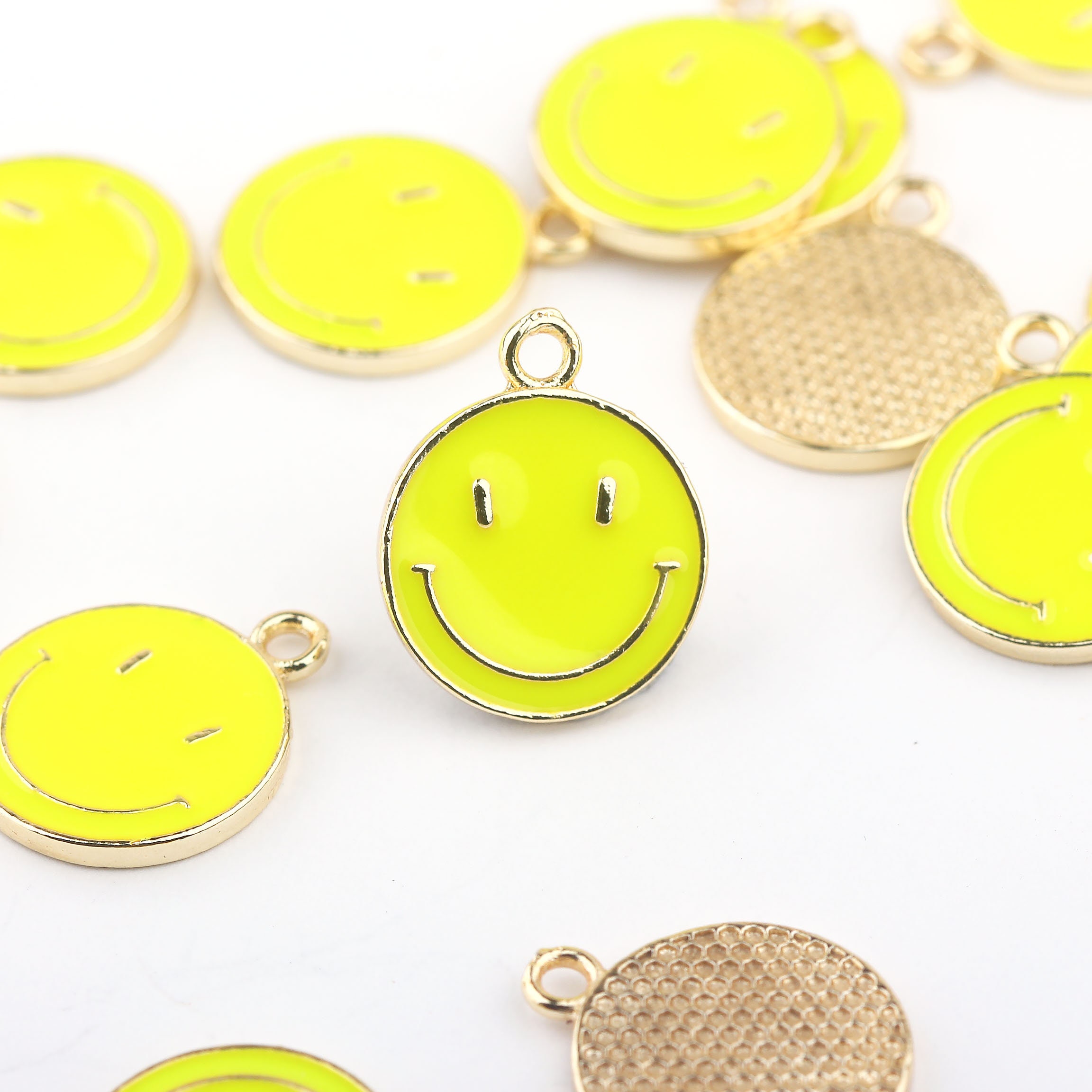 Enamel Smiley Charms Smiley Face Pendants Enamel Happy Face - Etsy UK