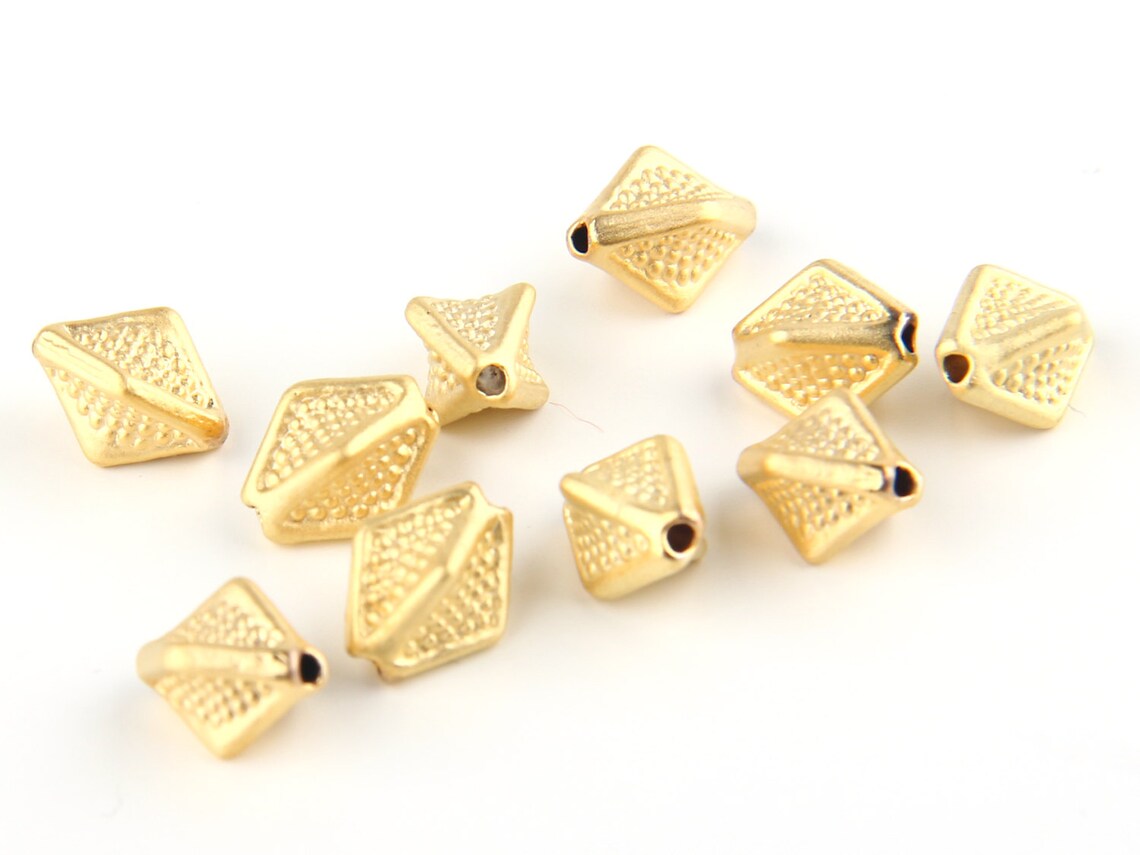 Spotted Rhombus Beads Diamond Beads Hexagon Beads 22K Matte - Etsy
