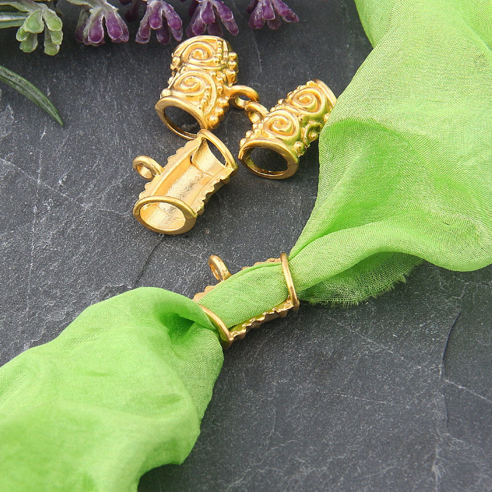 Gold Pendant Bails Swirl Fretwork Bails Scarf Bails Charm - Etsy