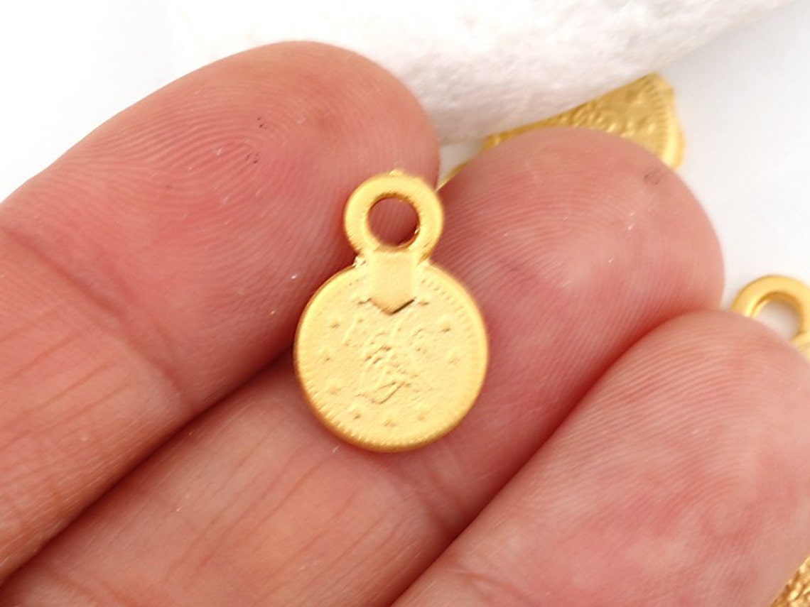 Ottoman / Turkish Tughra Coin Charms Gold Plated 10 Pcs // | Etsy