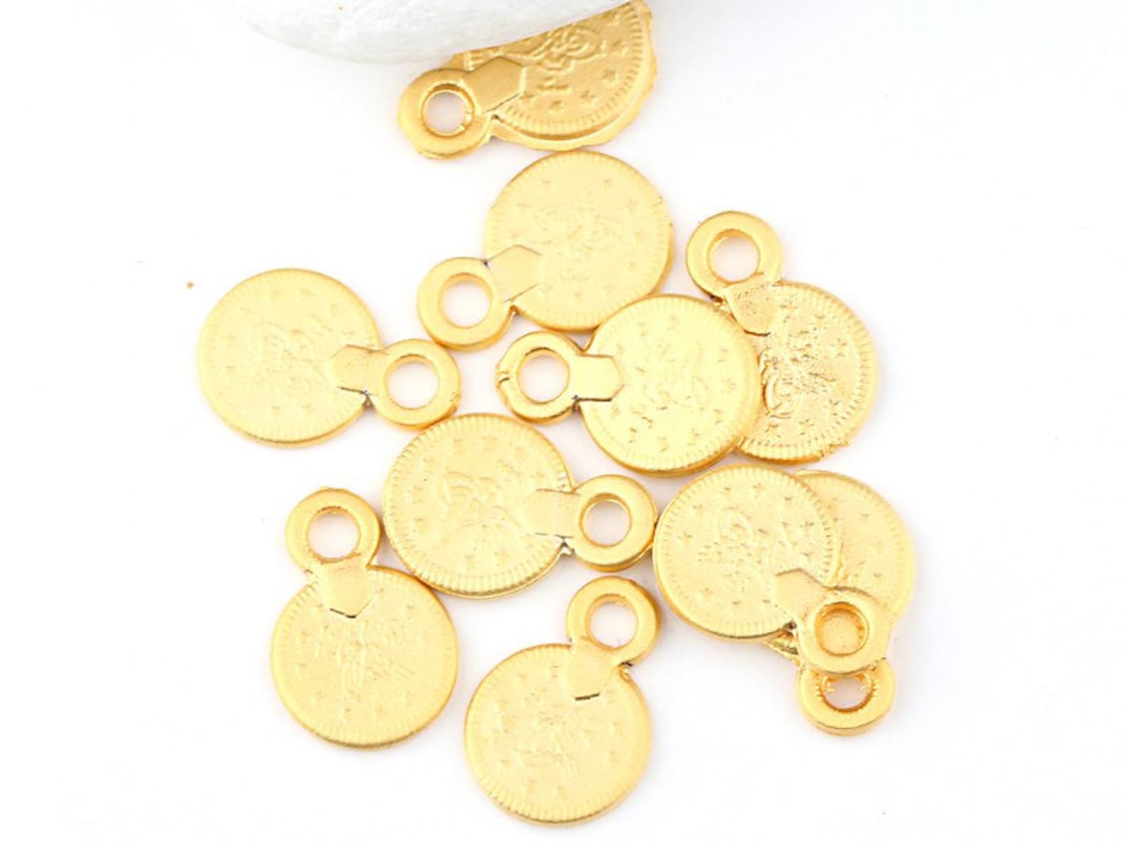 Ottoman / Turkish Tughra Coin Charms Gold Plated 10 Pcs // | Etsy