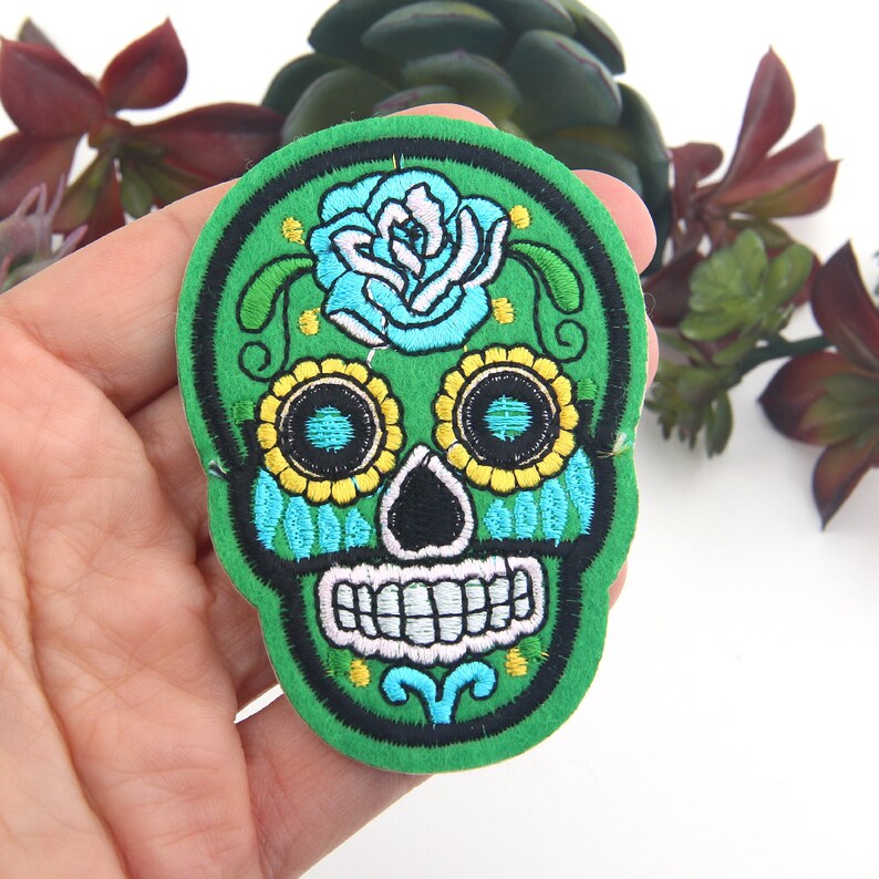 Purple Skull Applique Skull Patch Day of the Dead Patch - Etsy