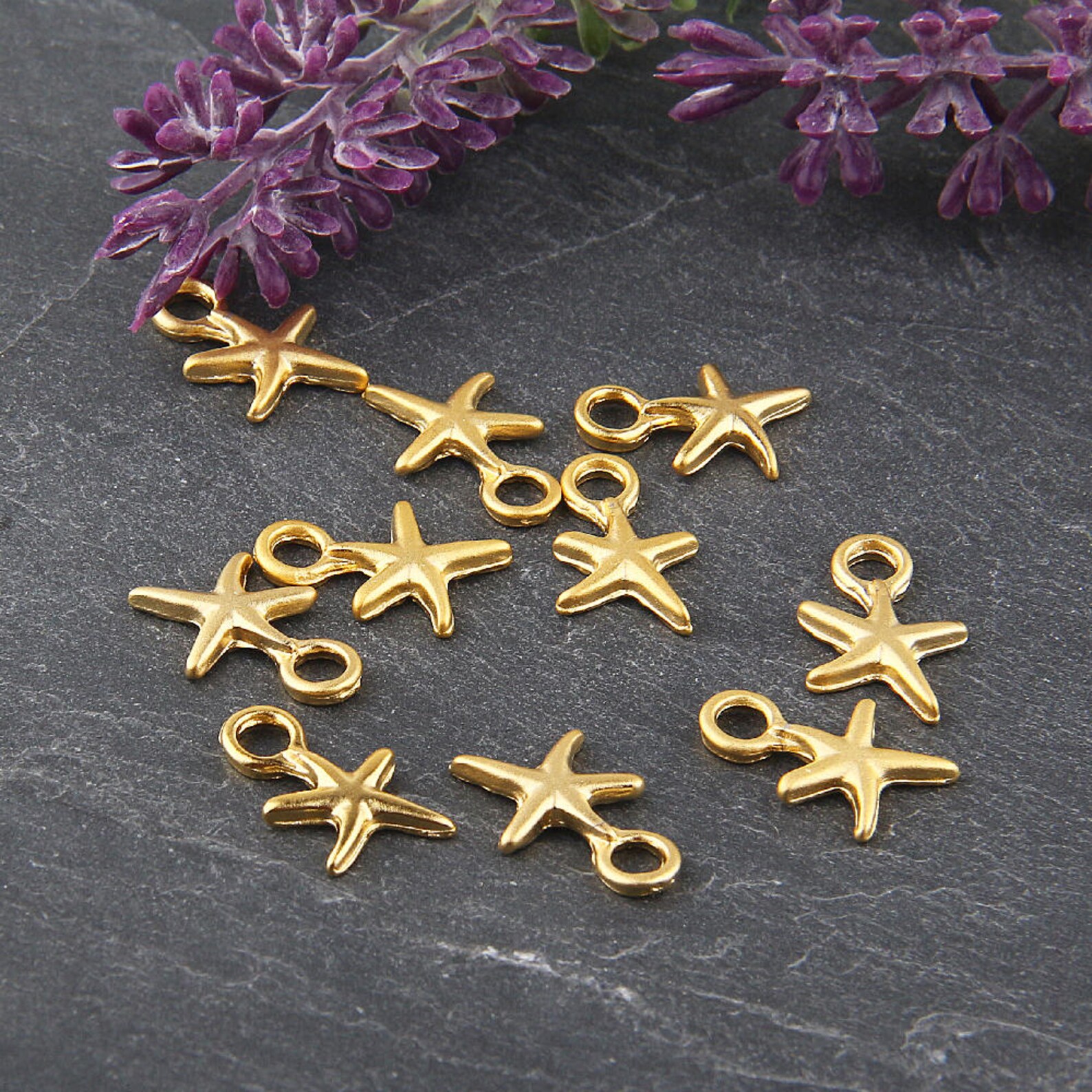 Gold Mini Sea Star Charms Bronze Starfish Charms 10 Pieces - Etsy