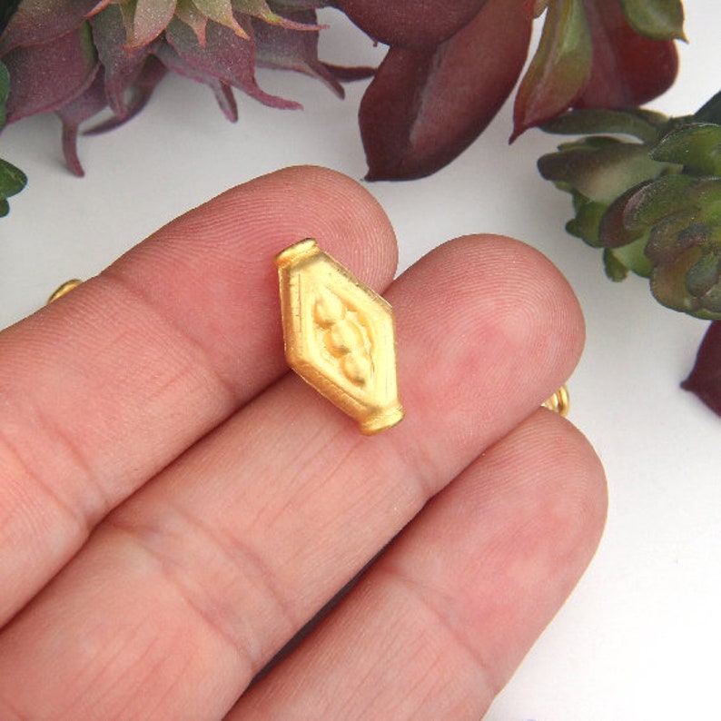 Gold Diamond Shaped Tribal Pattern Beads Ethnic Bead - Etsy