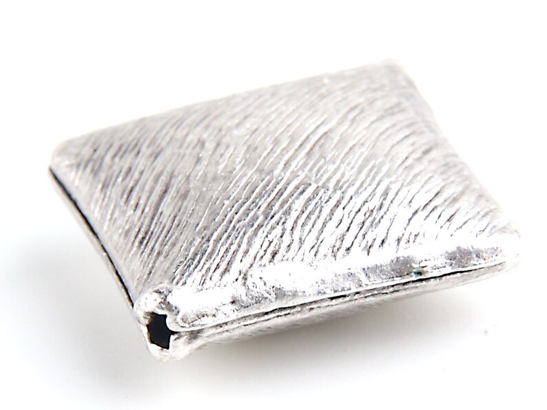 Large Textured Diamond Hollow Bead, Large Pillow Bead, Matte Sİlver ...