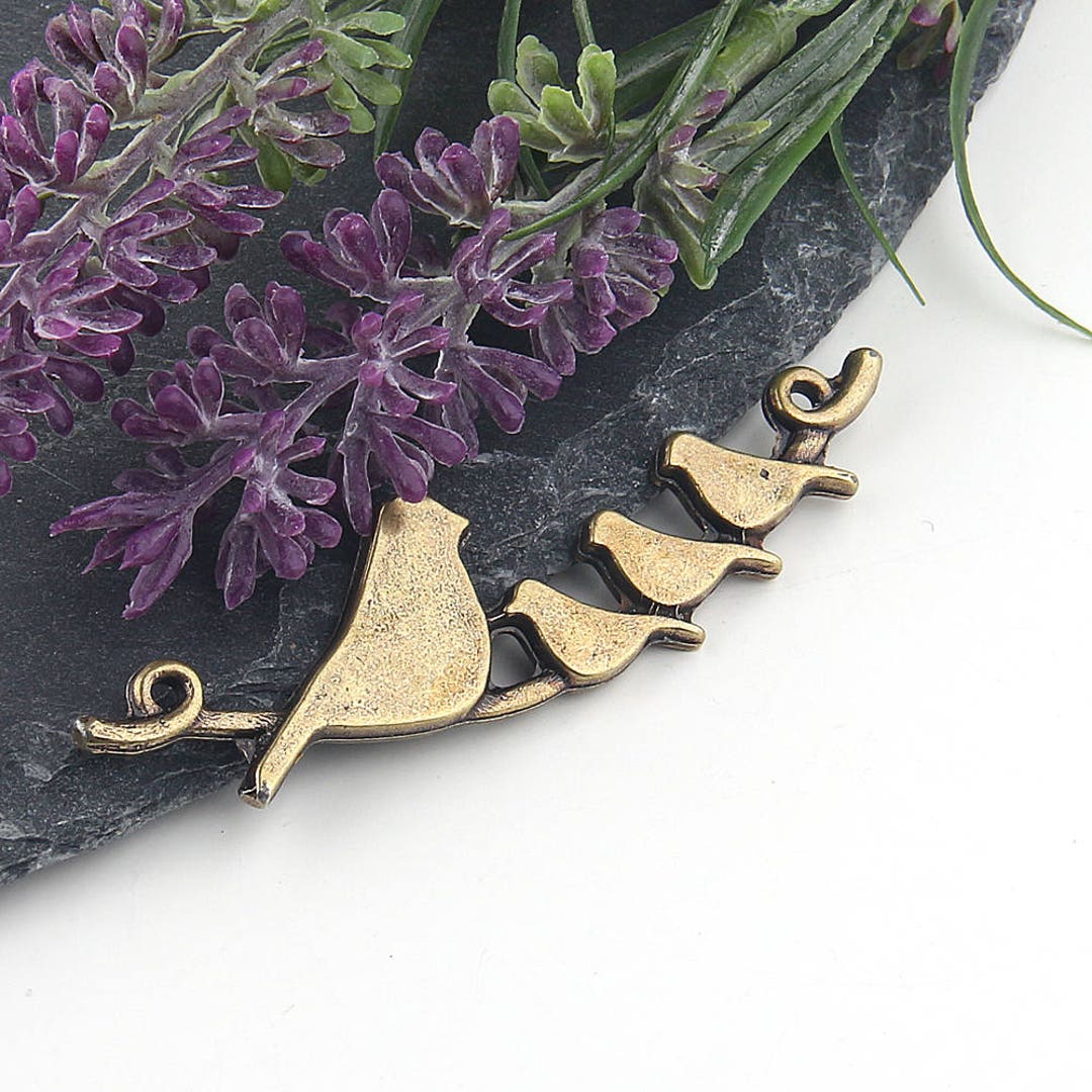 Bronze Birds on a Tree Pendant Birds Pendant Perched Bird - Etsy