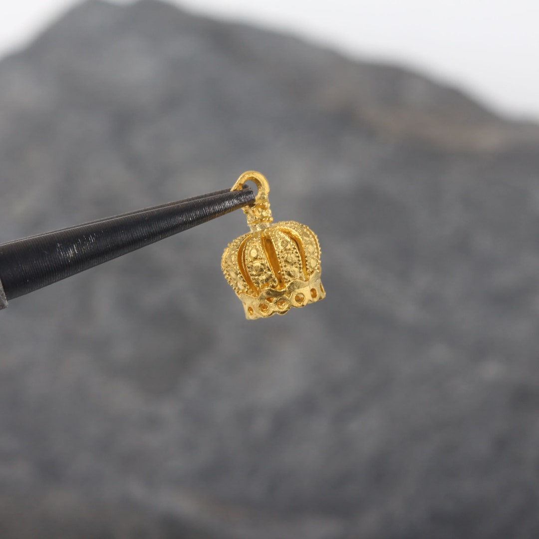 8 Mini Crown Caps, Mini Tassel Cap, King Crown Cap, Gold End Caps // GF ...