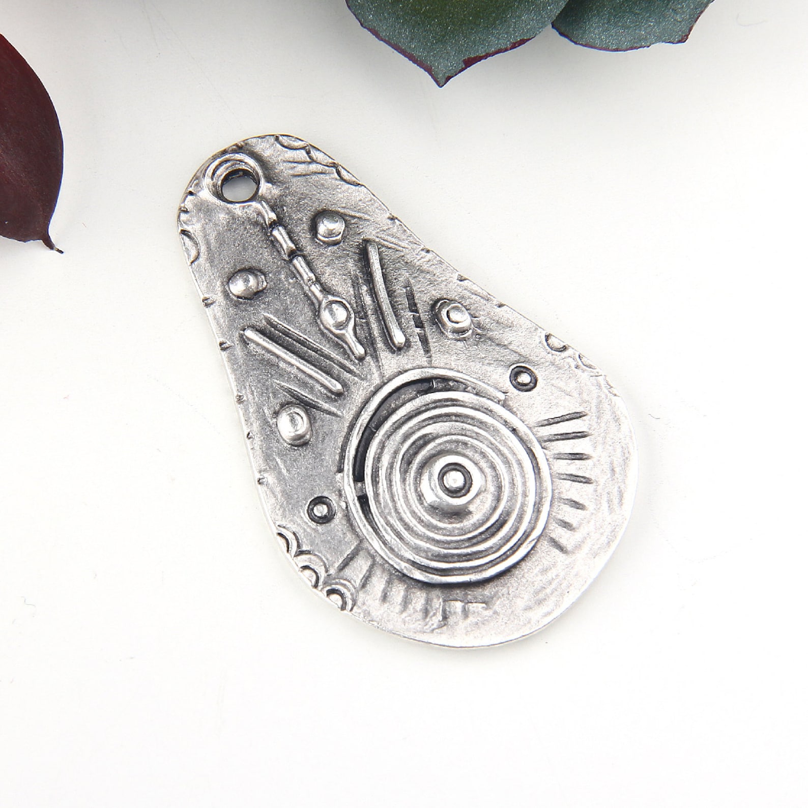 1 Silver Ethnic African Pattern Focal Pendant Tribal Pendant - Etsy