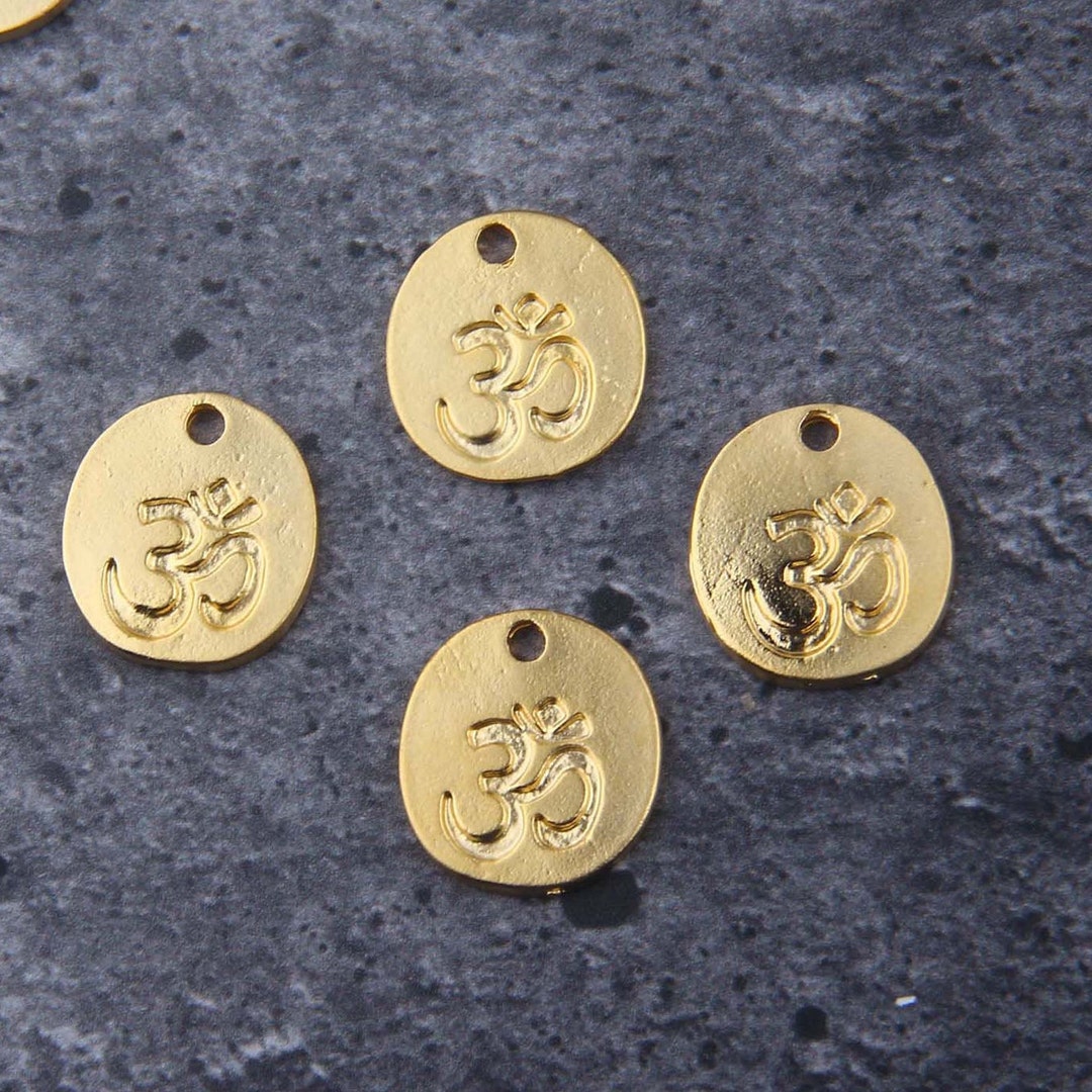 Gold OM Charmgold OM Charms, OM Pendants, Meditation Charms, Yoga ...